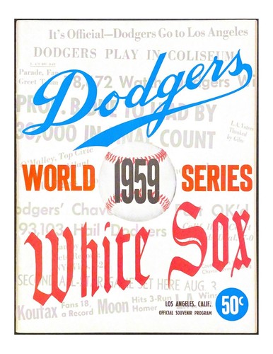 1959 World Series Program MLB Baseball Los Angeles Dodgers vs Chicago ...