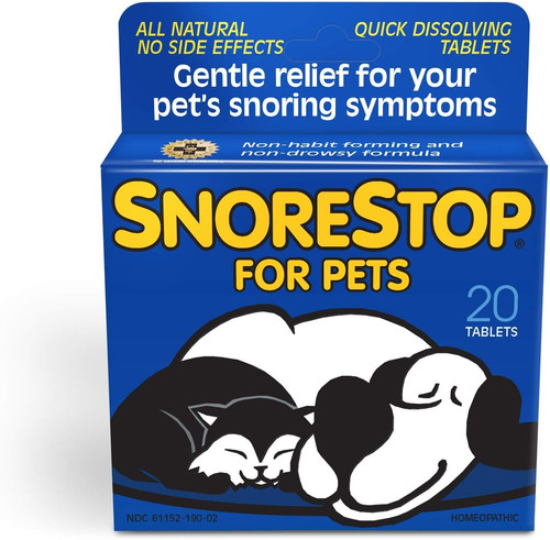 Snorestop for Pets 20 Chewable Tablets I Natural Anti-Snoring Solution ...