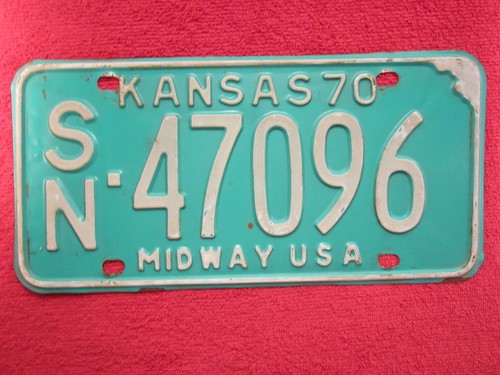 ;LICENSE PLATE Car Tag 1970 KANSAS SN 47096 Shawnee County [Z280] | eBay
