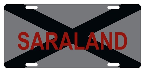 Alabama State Flag License Plate Gray & Black Version Saraland | eBay