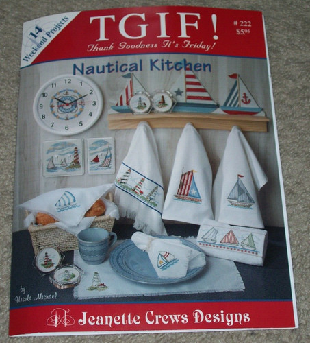 TGIF NAUTICAL KITCHEN JEANETTE CREWS DESIGNS # 222 CROSS STITCH PATTERN ...