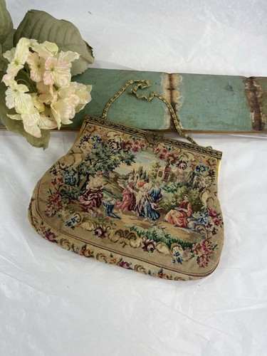 Petit Point Needlework Bag and Coin Purse Victorian Tapestry Original ...