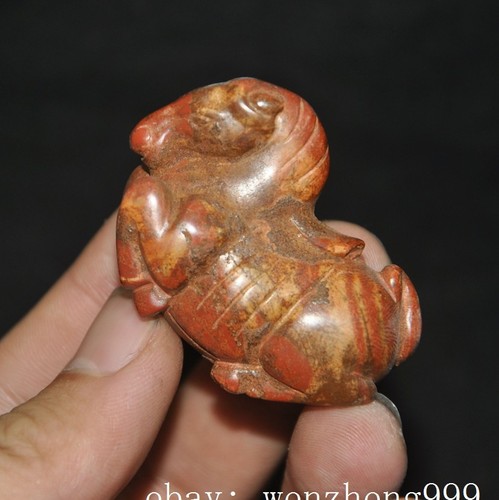 1.6"old China Ancient Dynasty agate Carved fengshui Wealth Lucky Horse ...
