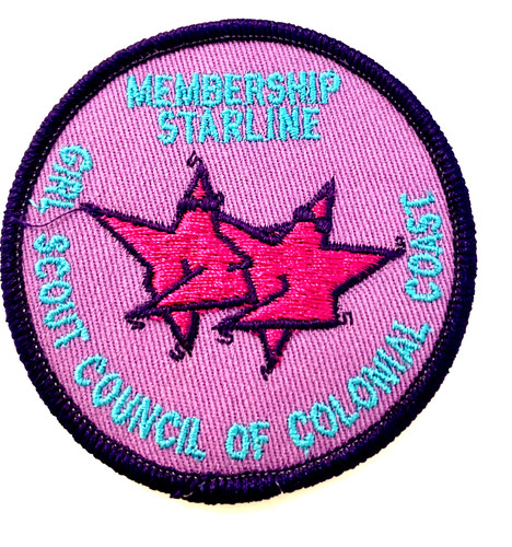 Vintage Girl Scout Council of Colonial Coast Membership STARLINE Patch ...