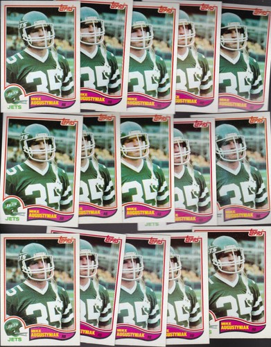 1982 Topps LOT OF (15) #162 MIKE AUGUSTYNIAK (RC) NM/MT New York JETS ...