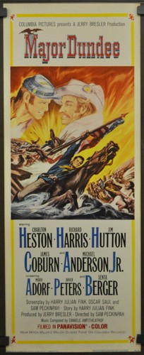 MAJOR DUNDEE 1965 ORIG 14X36 ROLLED MOVIE POSTER CHARLTON HESTON ...