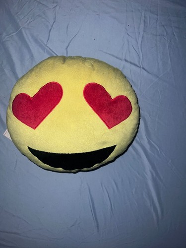 Emoji Smiley Pillow Face Heart Eyes Plush Stuffed Toy inch Yellow ...