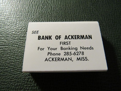 Matchbox - Bank of Ackerman MS | eBay