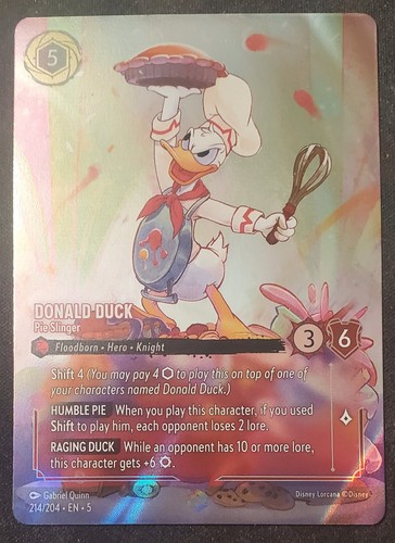 DONALD DUCK PIE SLINGER DISNEY LORCANA SHIMMERING SKIES ENCHANTED FOIL ...