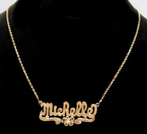 14k Gold Name Plate In Fine Diamond Necklaces & Pendants for sale | eBay