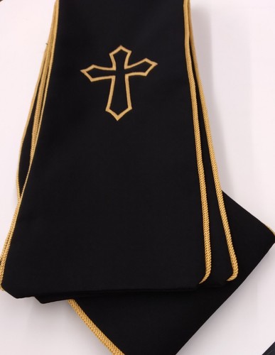 Clergy Stoles for Church Pastors, Ministers, Preachers (Black/Gold | eBay