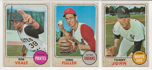 1968 Topps Lot of 3 Bob Veale, Vern Fuller, Tommy John | eBay