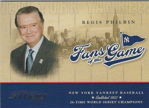 REGIS PHILBIN 2004 DONRUSS STUDIO FANS OF THE GAME #FG1 NEW YORK ...