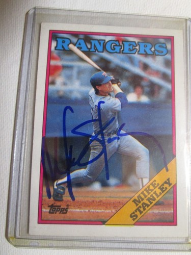 Signed Autographed 1988 Topps Baseball Card #219 Mike Stanley Texas ...