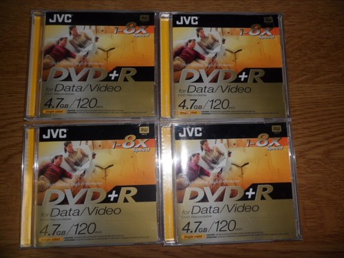New 4 JVC DVD+R Data/video1-8x speed 4.7GB 120 min DVD Recordable | eBay