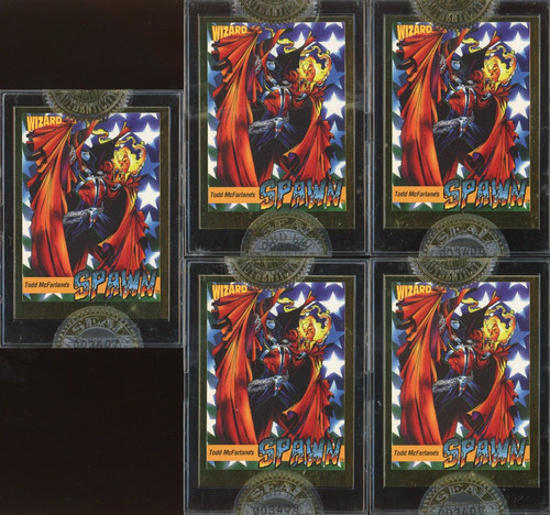 Lot of 5 1992 Wizard Magazine Series 1 Spawn Gold Cards Image Comics ...