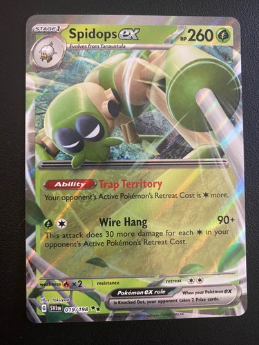 POKEMON TCG SPIDOPS EX 19/198 SCARLETT AND VIOLET BASE SET ULTRA RARE ...