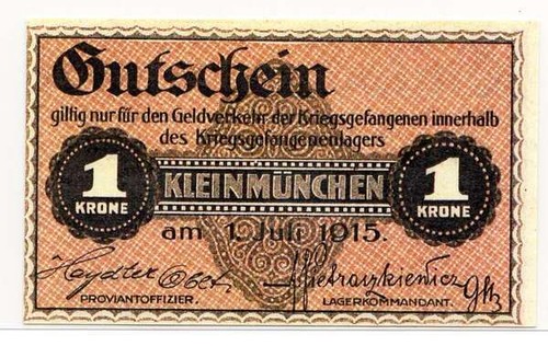 AUSTRIA-HUNGARY, WWI, P.O.W., KLEINMUNCHEN, 1/7/1915, 1 KRONE, UNC | eBay