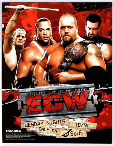 ECW WRESTLING ON SCI FI TUESDAY NIGHT Vintage 8"X10.5" Magazine Ad WWE ...