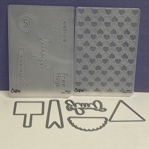 Sizzix Framelits Happy Hearts set plus Embossing Folders #658537 D ...