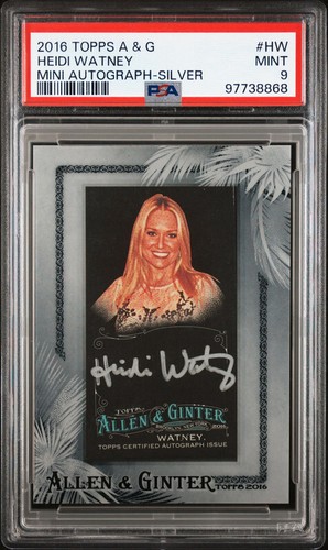 HEIDI WATNEY '16 TOPPS ALLEN GINTER X FRAMED MINI SILVER INK AUTO PSA 9 ...