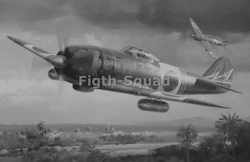 WW2 Picture Photo WW2 Japanese Fighter Nakajima KI-84 Picture BW 5773 ...