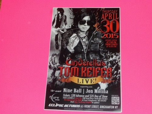 TOM KEIFER CINDERELLA SIGNED 2015 CONCERT EVENT POSTER *PROOF* | eBay