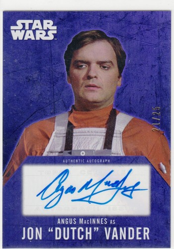 2016 Star Wars Evolution Purple Auto Angus MacInnes as Jon "Dutch ...