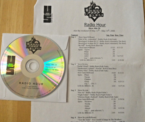 Bobby Rush Howlin Wolf House Of Blues Radio Hour 1 cd radio show 5/14/06 | eBay