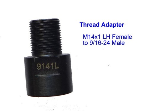 M14x1 LH to 9/16"-24 Male Pipe Thread Adapter / Converter, Steel, Black ...