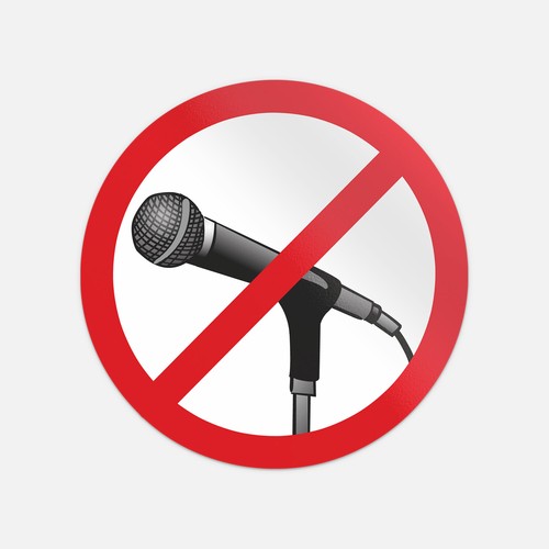 Funny Ban Stop Sign No Microphone Vinyl Sticker Decal | eBay
