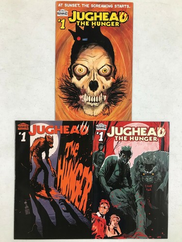 3x JUGHEAD The HUNGER Werewolf Comic # 1 ~VARIANT Cover A B C Archie ...