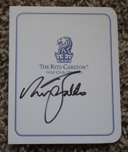 NICK FALDO Signed Ritz-Carlton Golf Club Scorecard-Father/Son Tourney ...