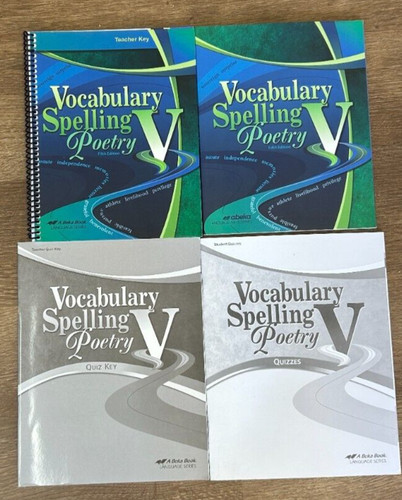 Abeka Vocabulary Spelling Poetry V 5th ed., student books and keys ...