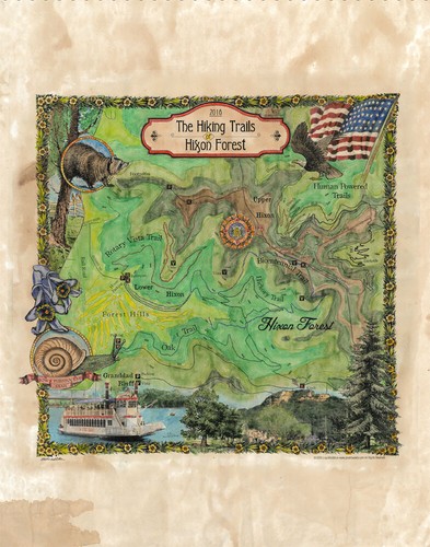 Hiking Hixon Historic Map Reproduction Artwork Wall Art Print Vintage ...
