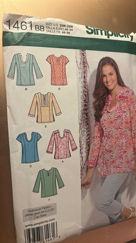 Simplicity #1461 WOMENS TUNIC Sewing Pattern Uncut Sizes 20W-28W ...