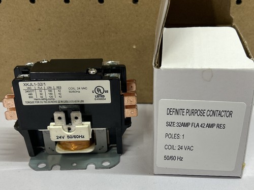Definite Purpose Contactor 1 Pole 30 Amps FL 40 AMP RES 24 Coil Voltage ...