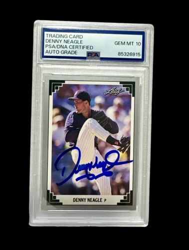 DENNY NEAGLE SIGNED AUTO 1991 LEAF #466 MINNESOTA TWINS ROOKIE CARD PSA ...