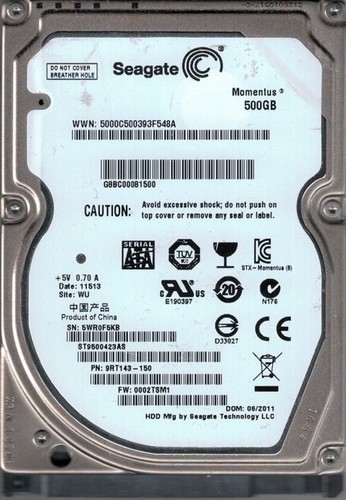 ST9500423AS P/N: 9RT143-150 F/W: 0002TSM1 WU 5WR Seagate 500GB | eBay
