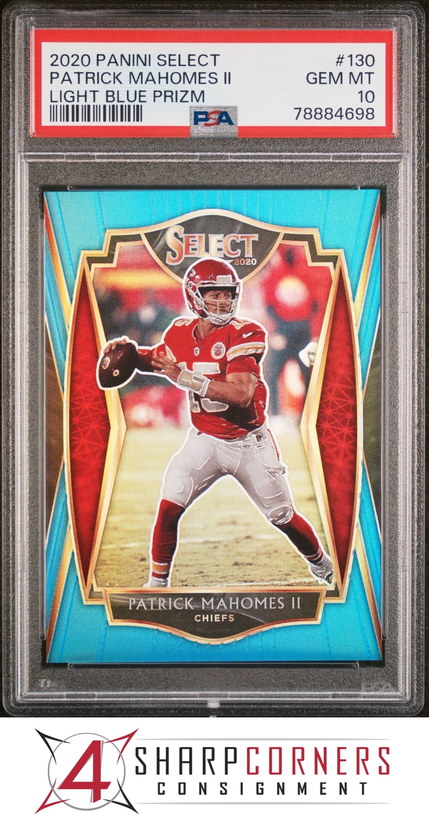Patrick Mahomes II 2020 Select #130 Premier Level Light Blue /99 Price ...