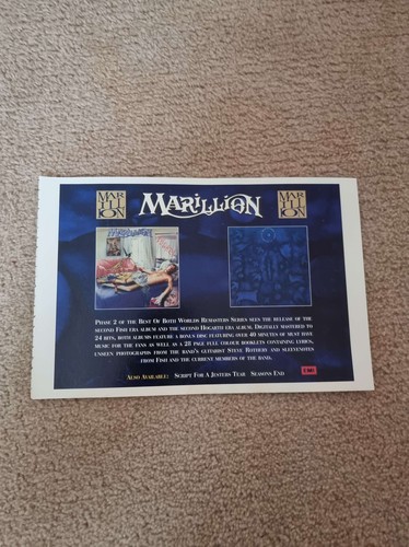 TNEWM100 ADVERT 5X8 MARILLION : PHASE 2 OF THE BEST OF BOTH WORLDS ...