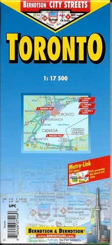 Map of Toronto, Canada, Laminated & Folded by Berndtson Maps | eBay