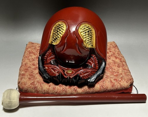 Buddhist #724 Japanese Vtg 7.2" Wooden Mokugyo Muyu Temple Block Drum ...