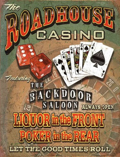 TIN SIGN "Roadhouse Casino" Bars and Gaming Mancave Wall Decor | eBay