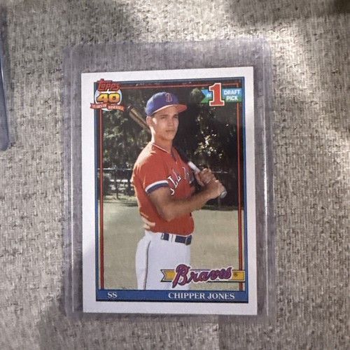 🔥1991 Topps MLB Baseball Chipper Jones #1 Draft Pick Rookie Card RC ...