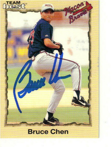 Macon Braves Bruce Chen autographed baseball card | eBay