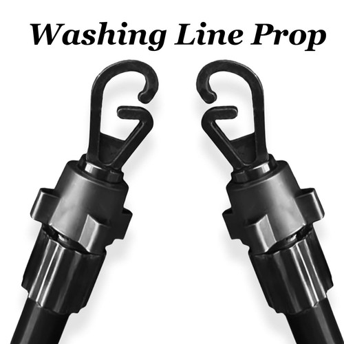2.4M Heavy Duty Line Props Washing Line Extending Outdoor Clothes Pole ...