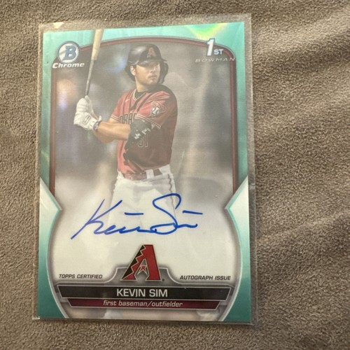Kevin Sim 2023 Bowman Chrome Aqua Autograph (051/199) signed on card ...