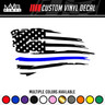 Distressed American flag thin Blue line Vinyl Decal Sticker | Ripped ...