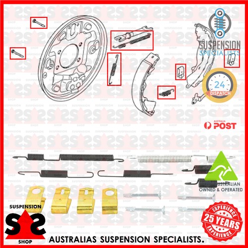 Rear Axle Accessory Kit, Parking Brake Shoes Suit KIA Cerato Ii Saloon ...